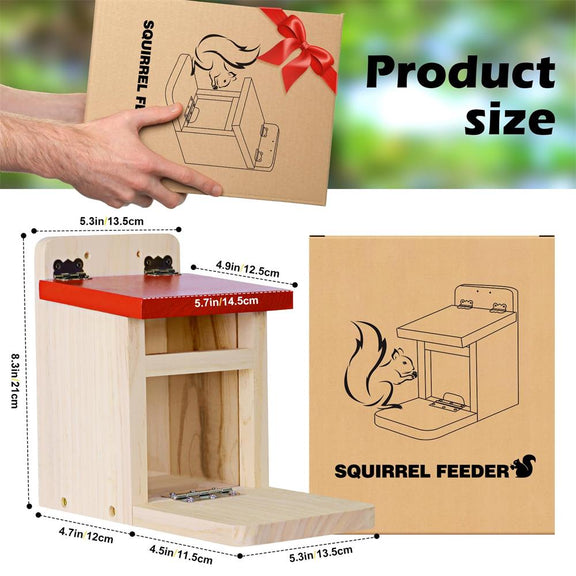 MIXXIDEA Wooden Squirrel Feeder Box - Red – Mixxidea